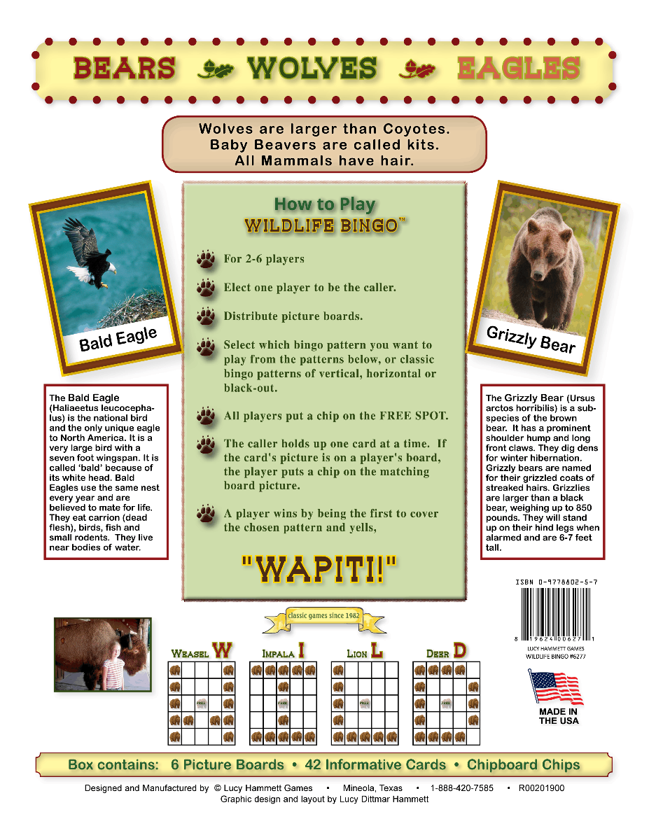 Wildlife Bingo – Lucy Hammett Games